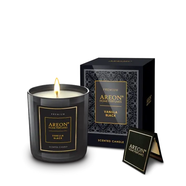 Nến thơm phòng Areon Home Candle Premium Vanilla Black - Areon Việt Nam